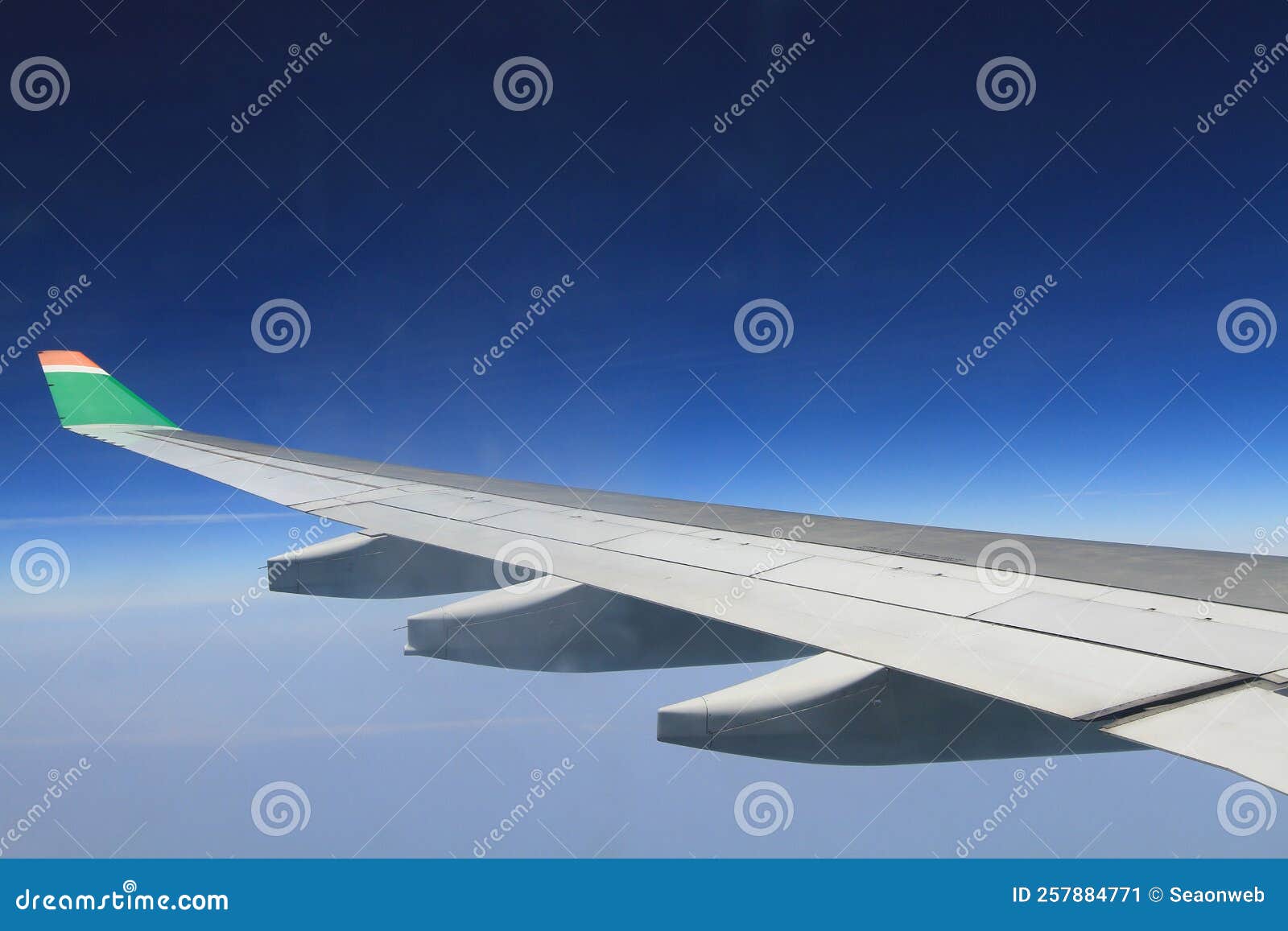 Looking Over Aircraft Wing in Flight, Above the Clouds 16 April 2011 ...