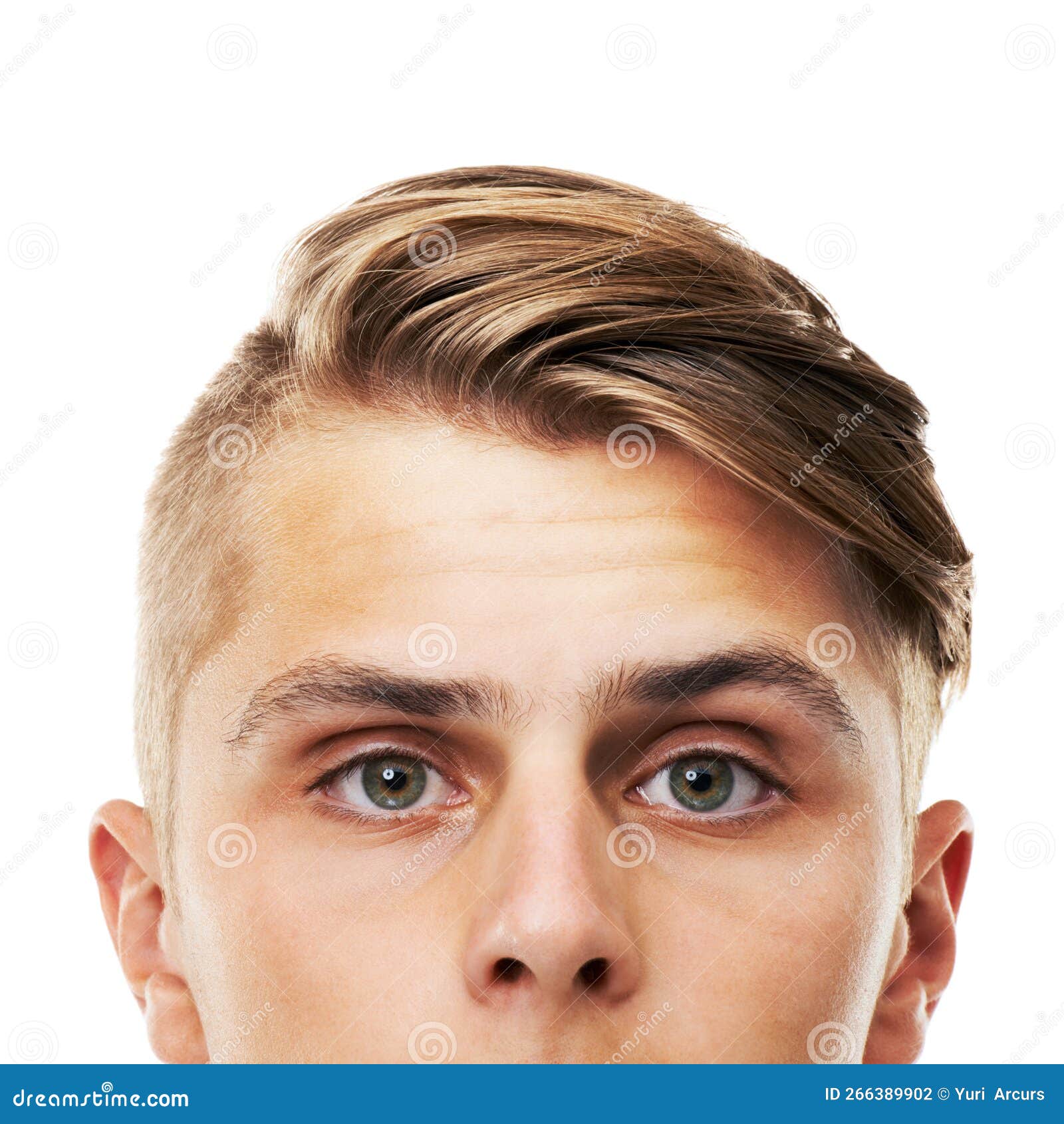 Looking Over the Edge. Cropped Portrait of the Upper Half of a Young ...