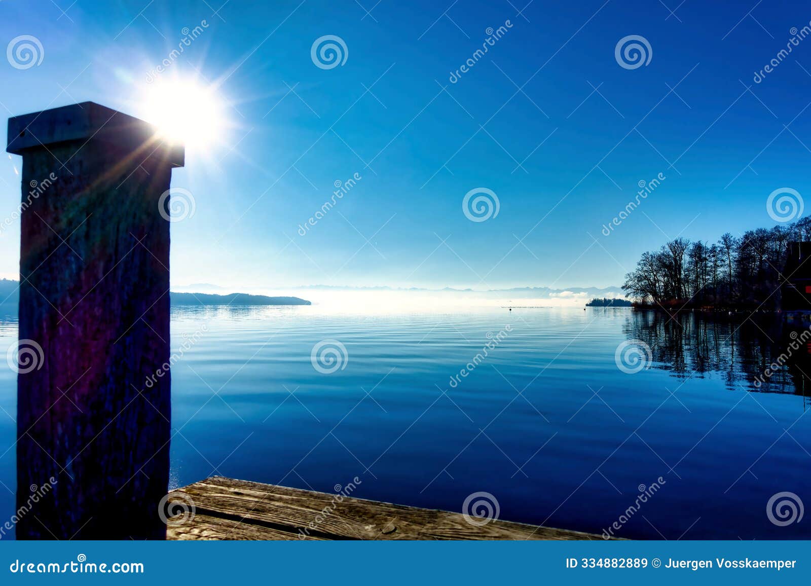 Looking Over the Lake Starnberg with the Alps in the Background Stock ...