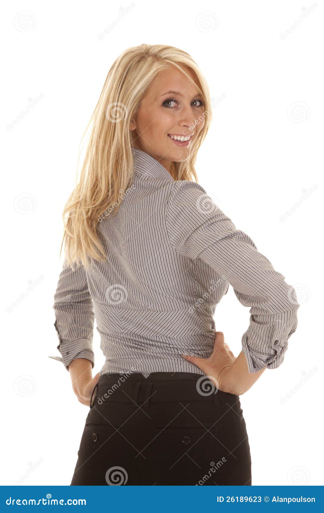 Looking Over Smile Back View Stock Image - Image of isolate, business ...