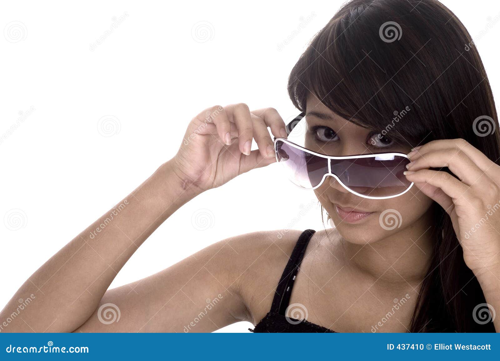 Looking Over Sunglasses stock photo. Image of shade, black - 437410