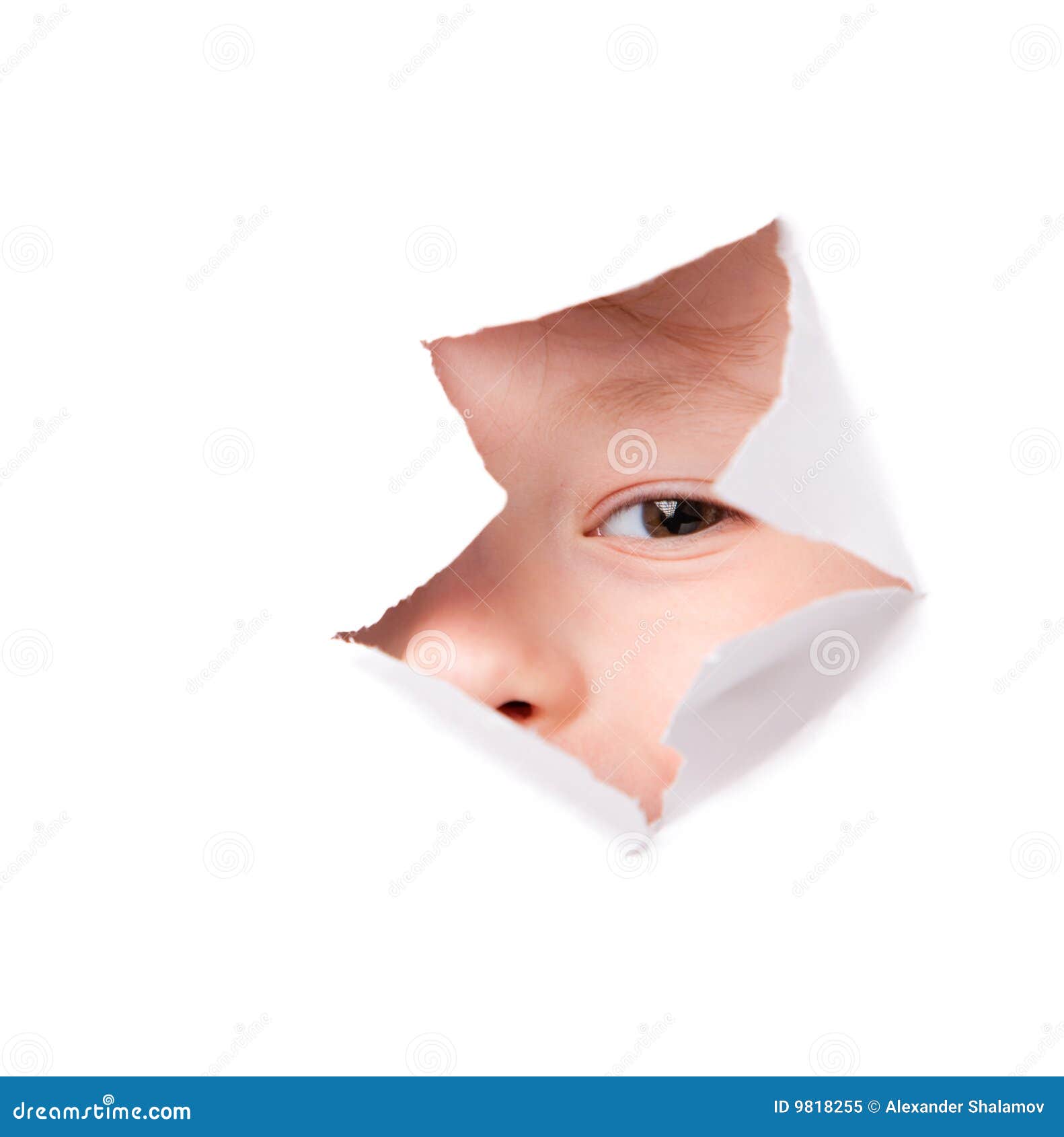 Looking through paper hole stock image. Image of close - 9818255