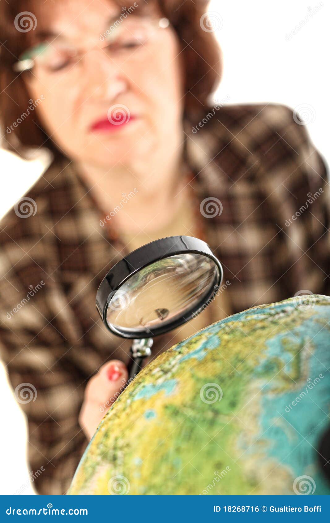 Looking for place stock photo. Image of magnifier, casual - 18268716