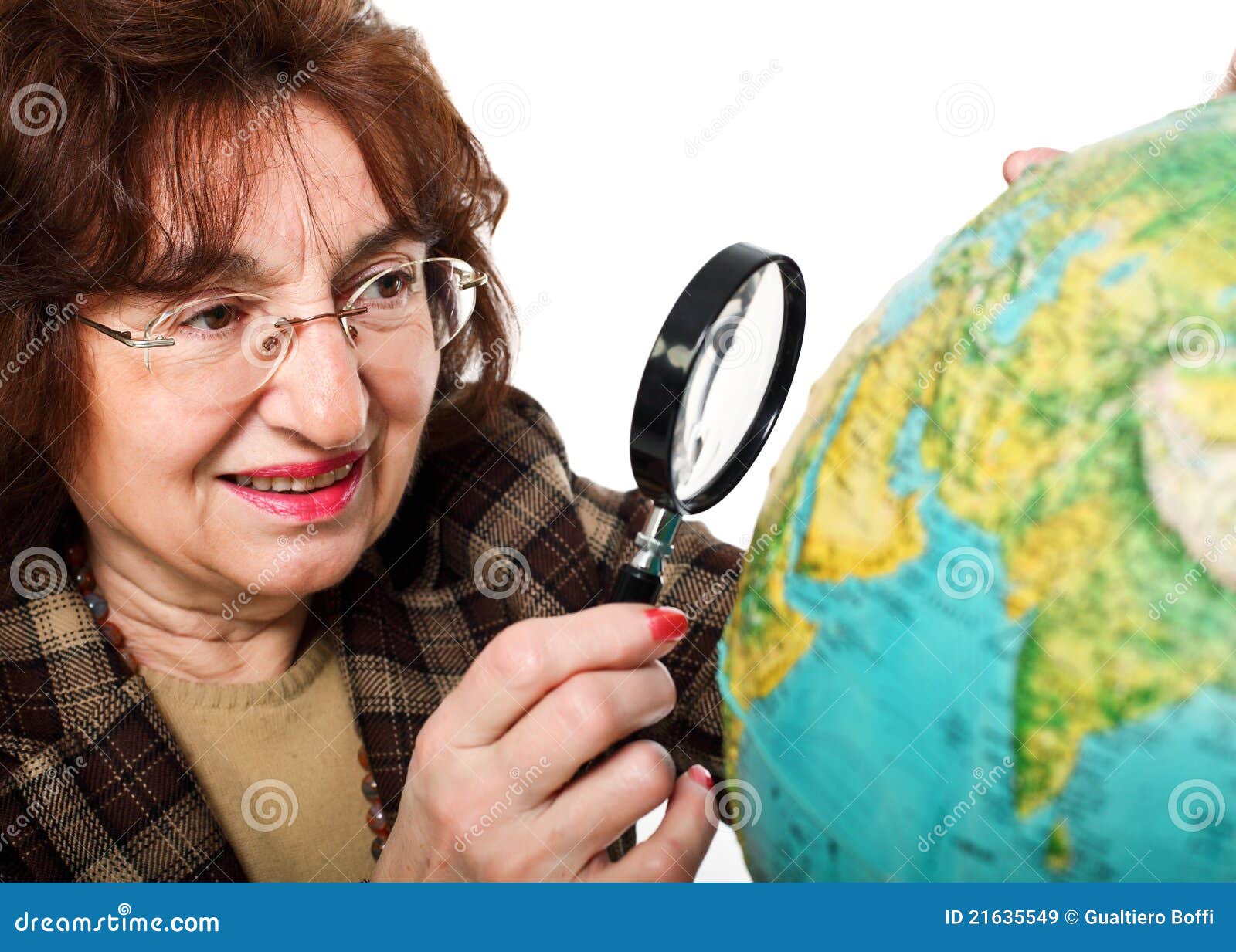 Looking for a place stock image. Image of globe, magnifier - 21635549