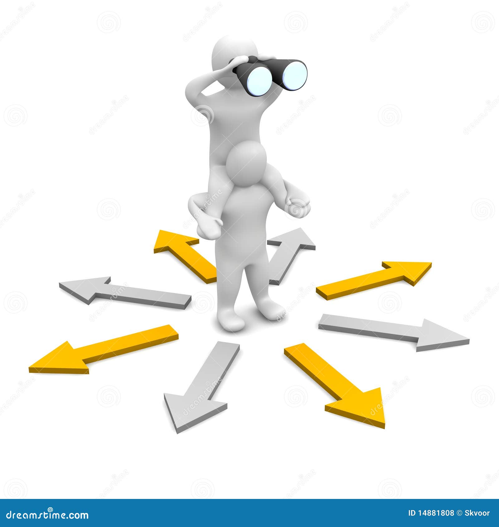 Looking for Right Direction Stock Illustration - Illustration of look ...