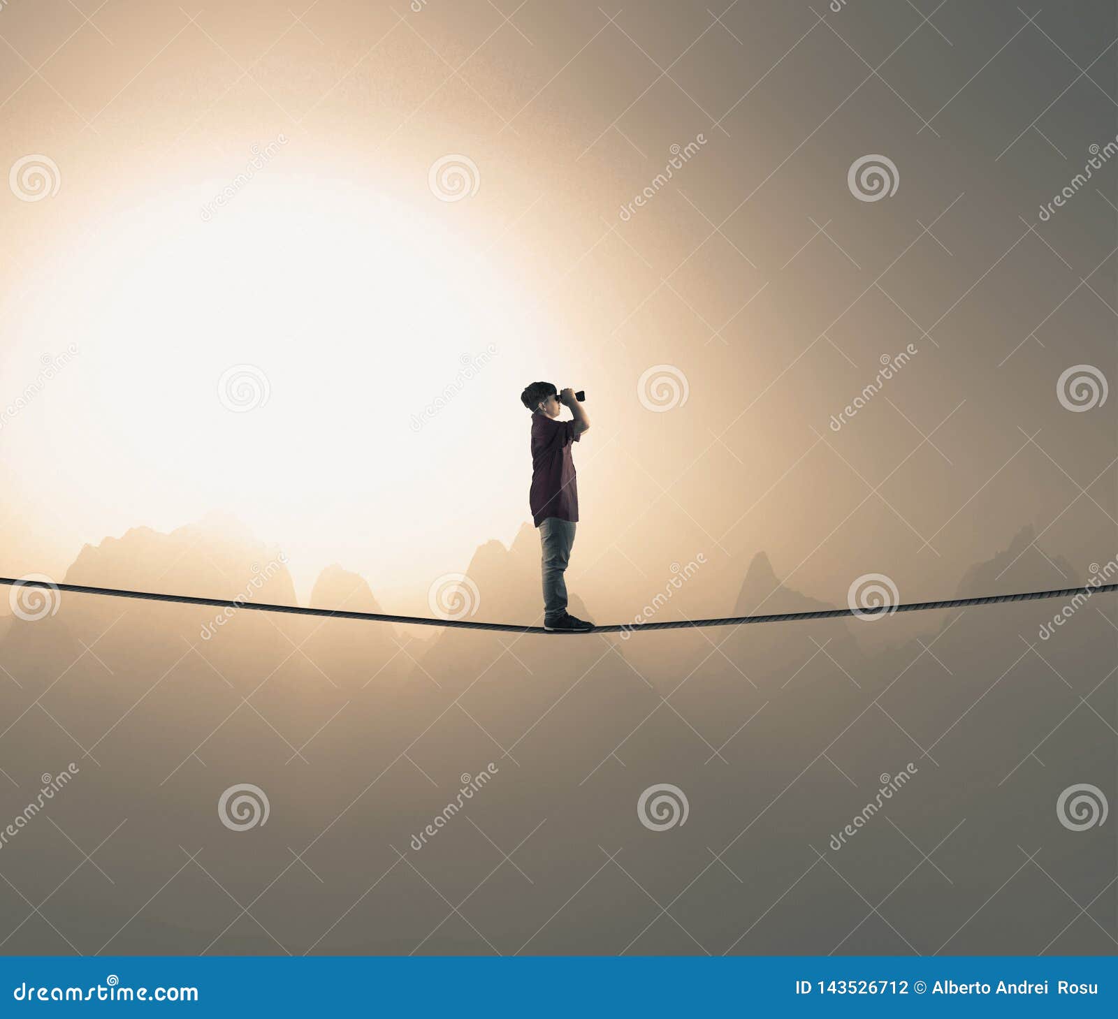 Looking on a rope stock photo. Image of crazy, equilibrium - 143526712