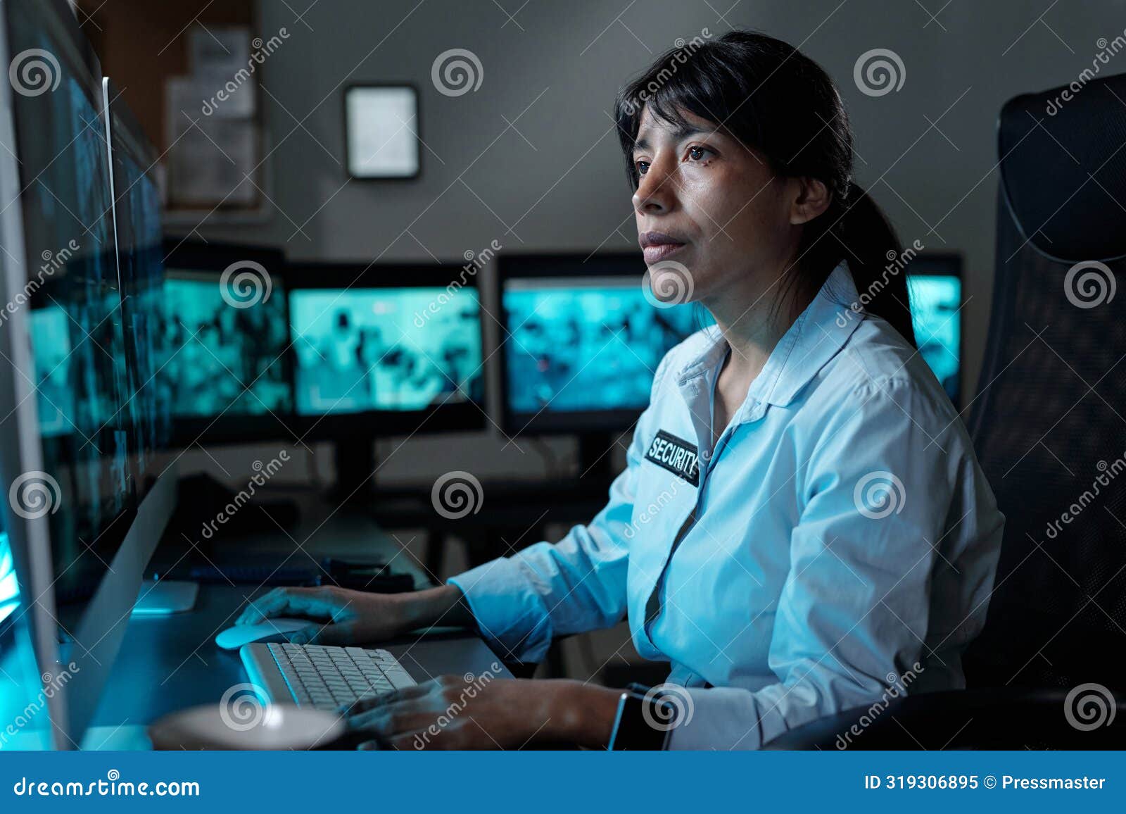 Looking at Screen and Clicking Mouse Stock Image - Image of duty ...