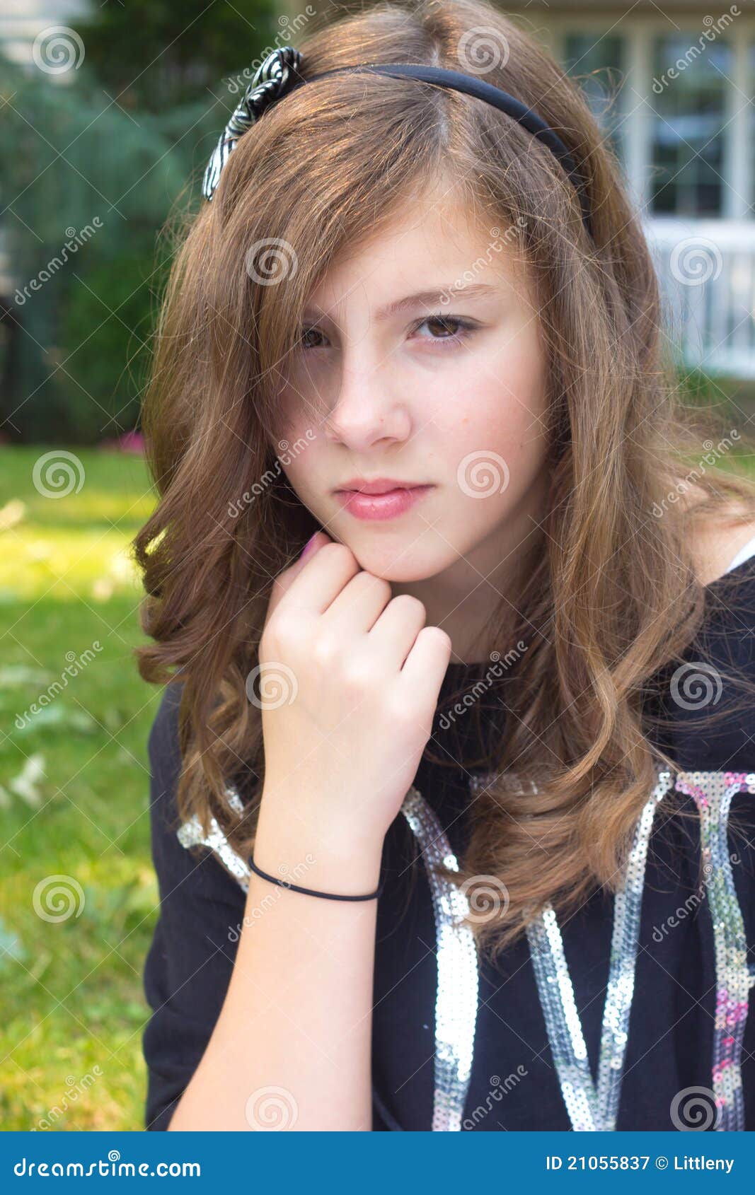 Looking Serious stock image. Image of girl, teenage, cute - 21055837
