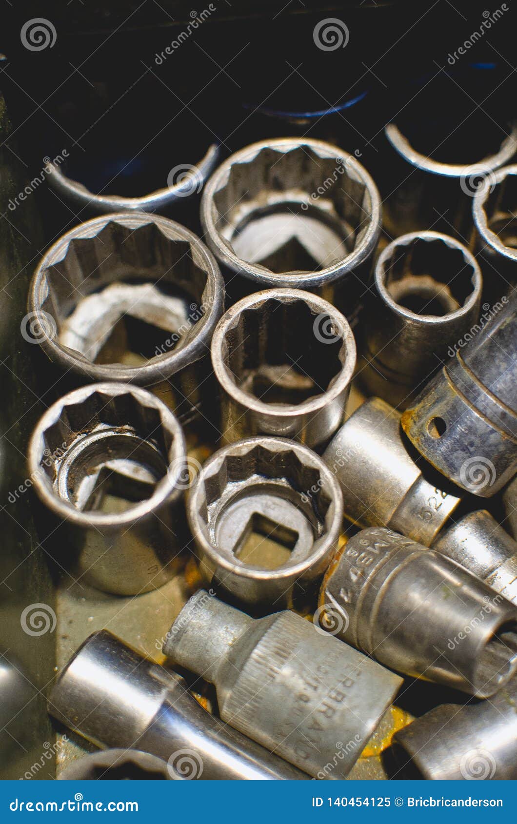 A Long View of the Old Rusty Sockets Nuts Stock Image - Image of bolt ...