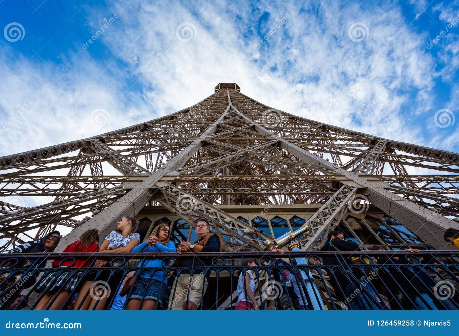 Looking Straight Up at the Eiffel Tower from the 2nd Floor in Paris ... Looking Straight Up at the Eiffel Tower from the 2nd Floor in Paris ...