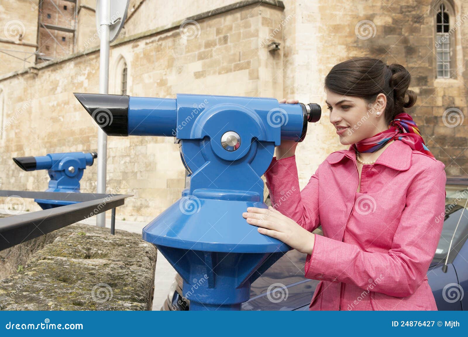 Looking through Telescope stock image. Image of outdoors - 24876427