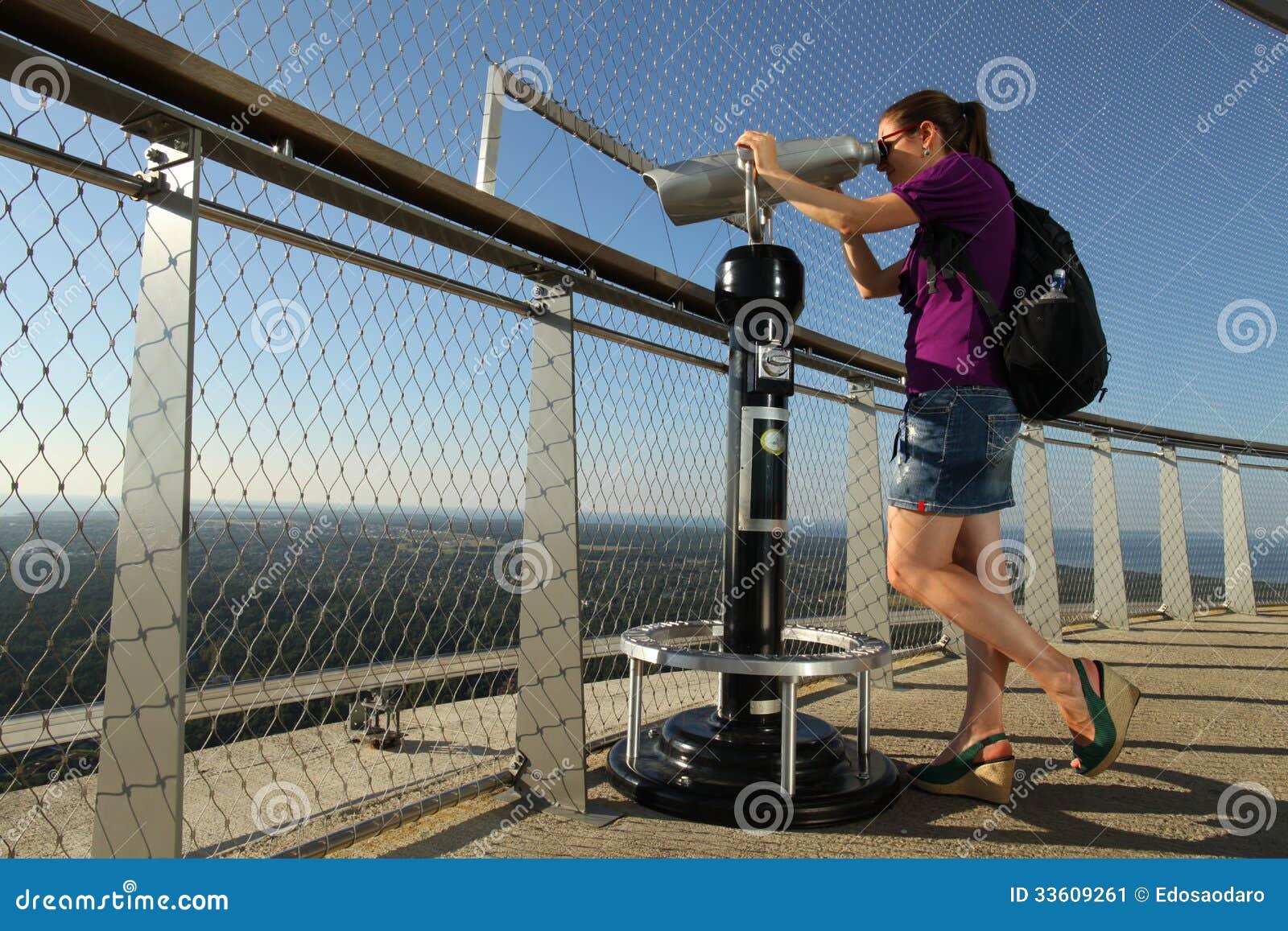 Lady Looking through Telescope Stock Image - Image of telescope, look ...