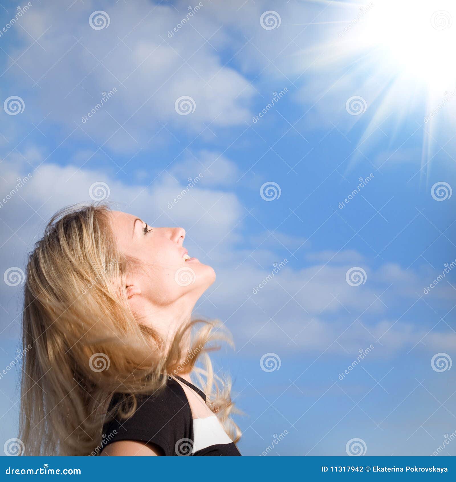 Looking to sun stock photo. Image of rest, smile, cheerful - 11317942