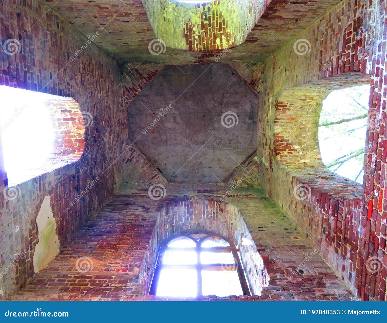 Arched Tower Entranced Wooden Door Night View Teutonic Style Ancient ...