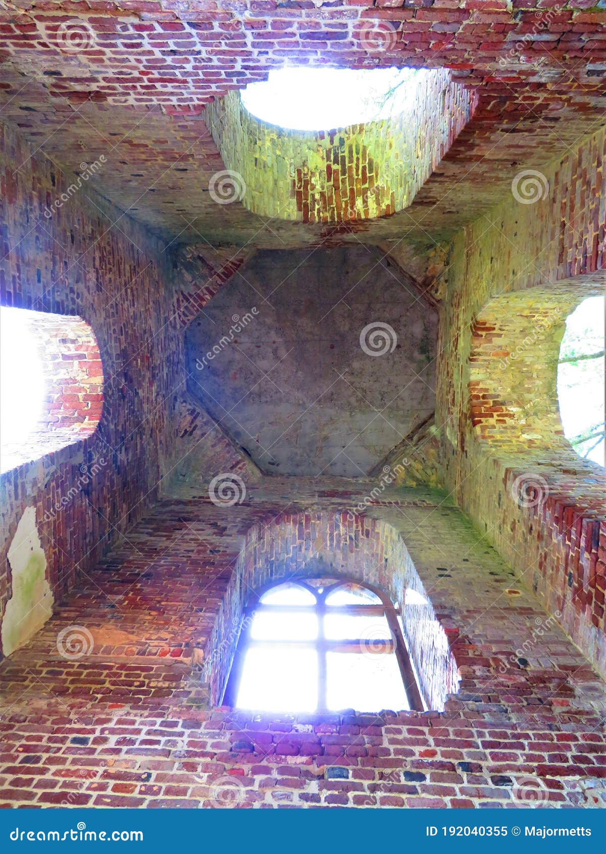 Arched Tower Entranced Wooden Door Night View Teutonic Style Ancient ...