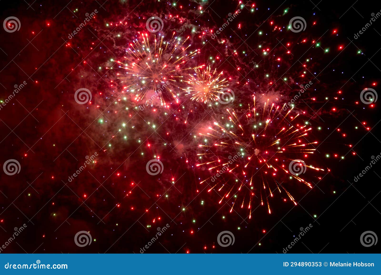 Looking Up at Exploding Fireworks Against a Night Sky Stock Image ...