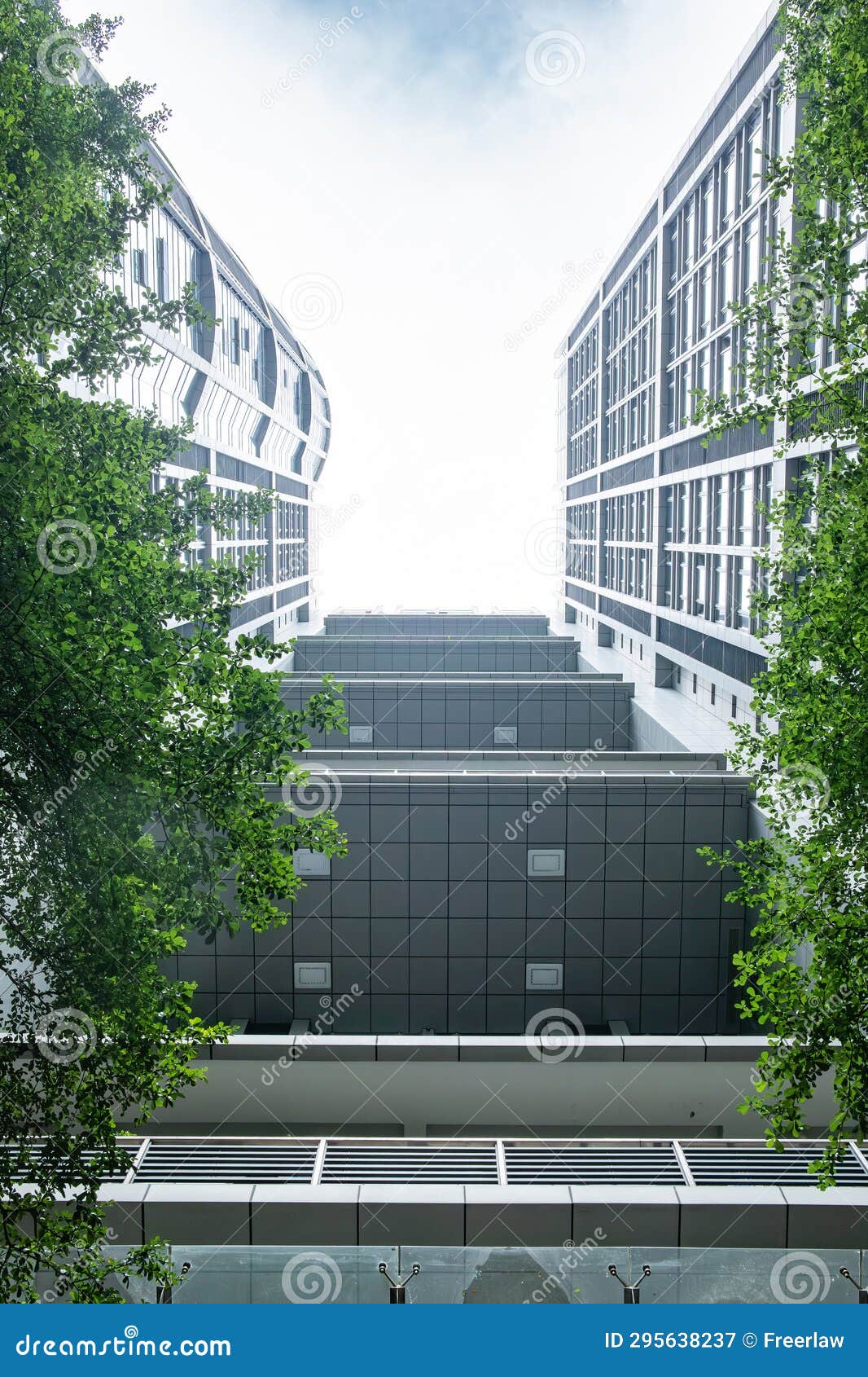 Looking Up from the Ground of Tall Commercial Building Stock Image ...