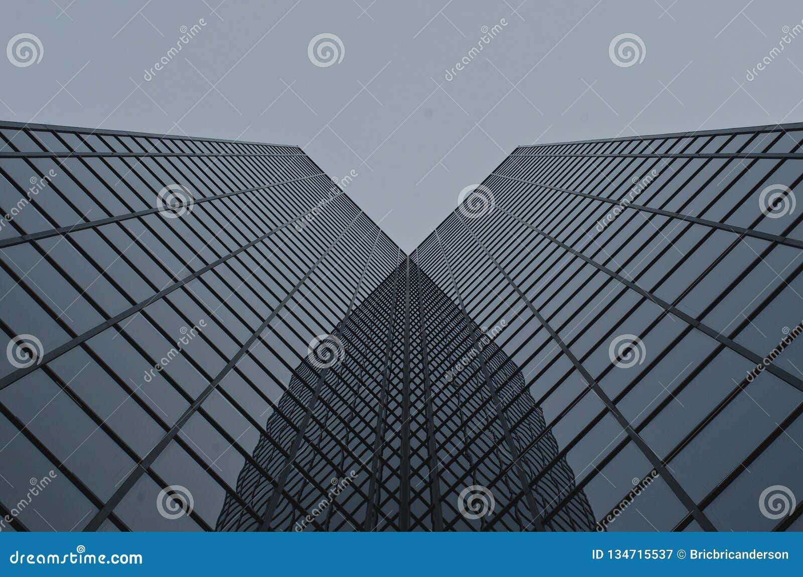 The Lines Up the Dark Glass Building Stock Image - Image of design ...
