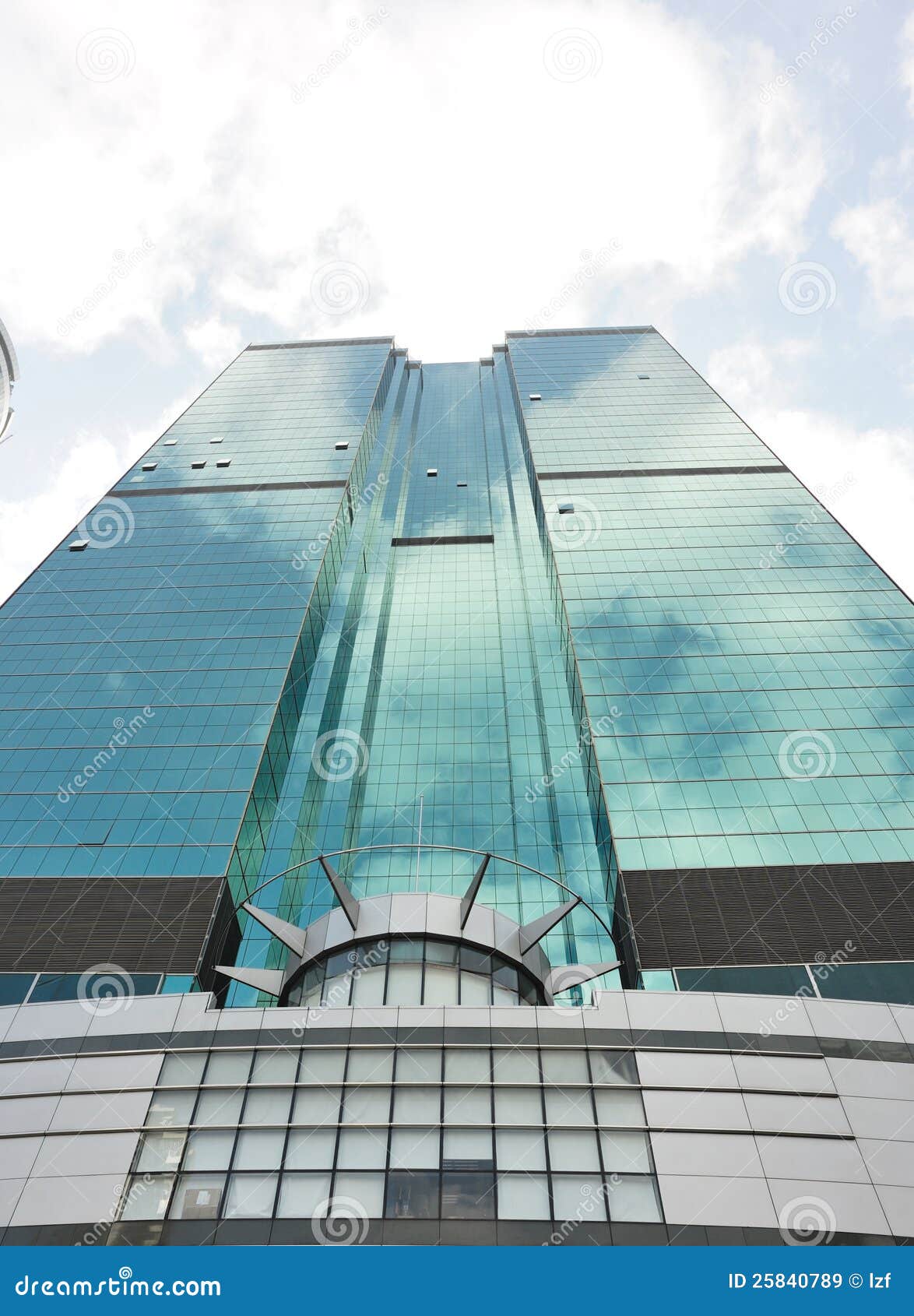 Looking Up of Modern Building Stock Image - Image of clouds, structure ...