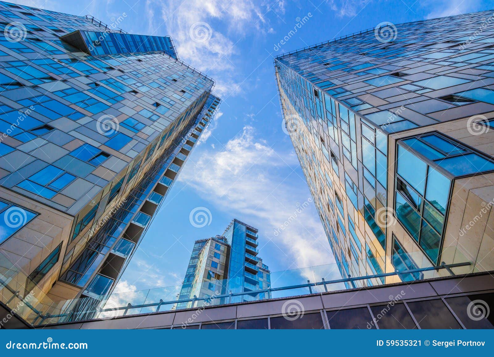 Looking Up at Modern Residential Building Stock Image - Image of ...