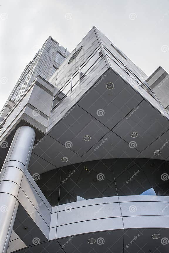 Looking Up at Sharp Angles on Building. Stock Image - Image of angles ...