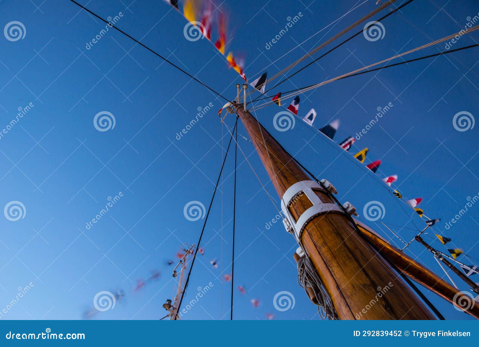 Looking Up a Ship Mast with Signal Flags.. Stock Photo - Image of ship ...