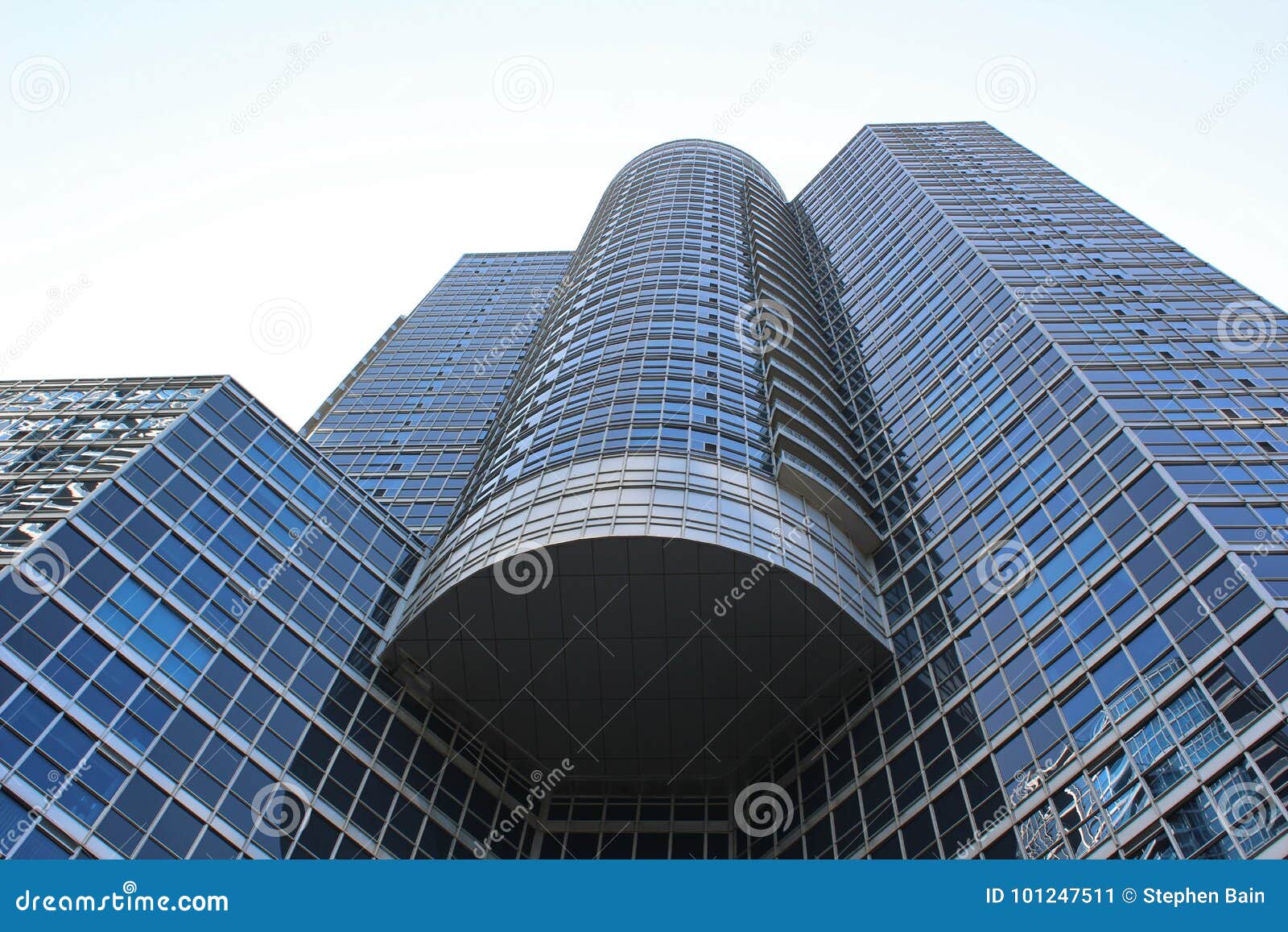 Looking Up at the Sky Along a Skyscraper in Downtown Toronto Stock ...