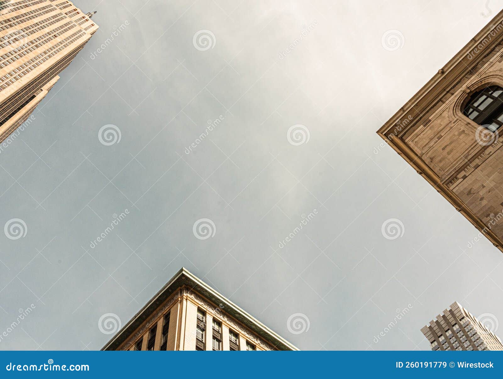 Looking Up at the Sky with the Building on the Corner of the Frame in ...