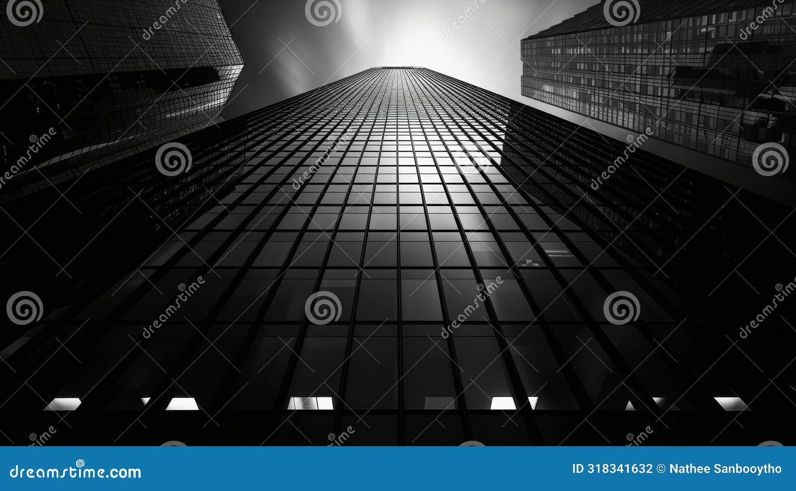 Looking Up at a Skyscraper from the Ground Stock Illustration ...