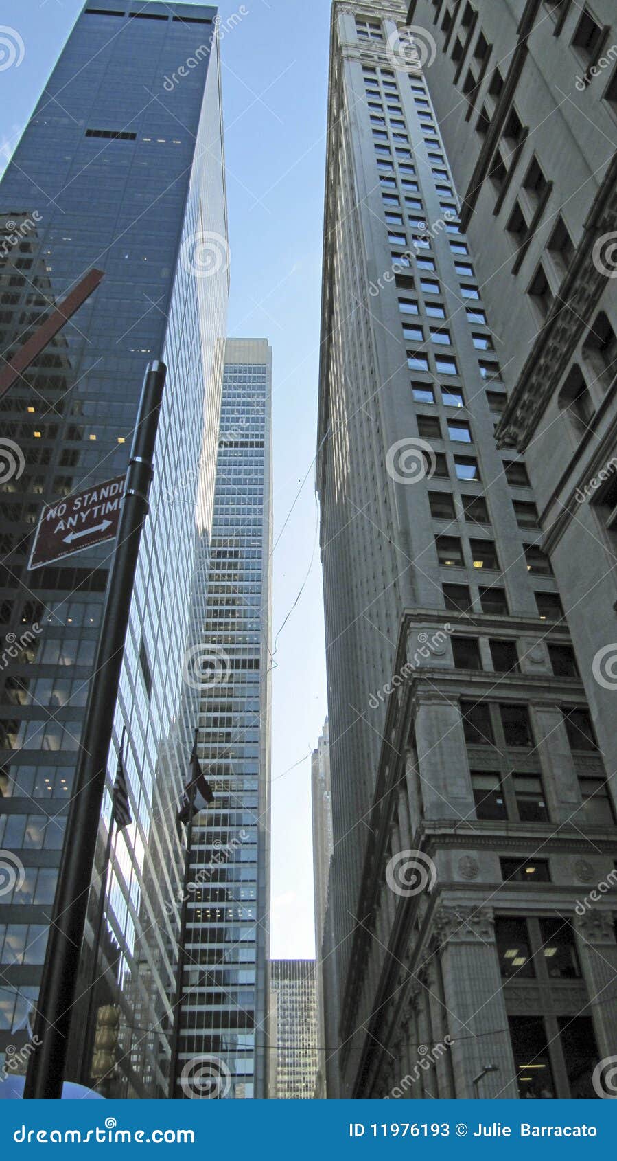 Looking up at skyscrapers stock image. Image of work - 11976193