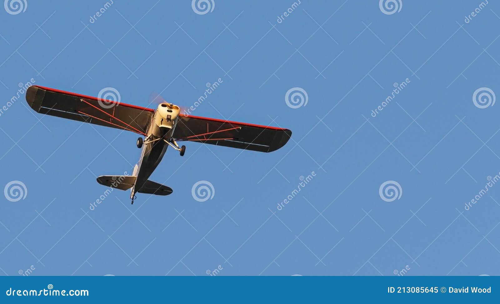 Looking Up at Small Single Prop Plane with Deep Blue Sky Stock Image ...