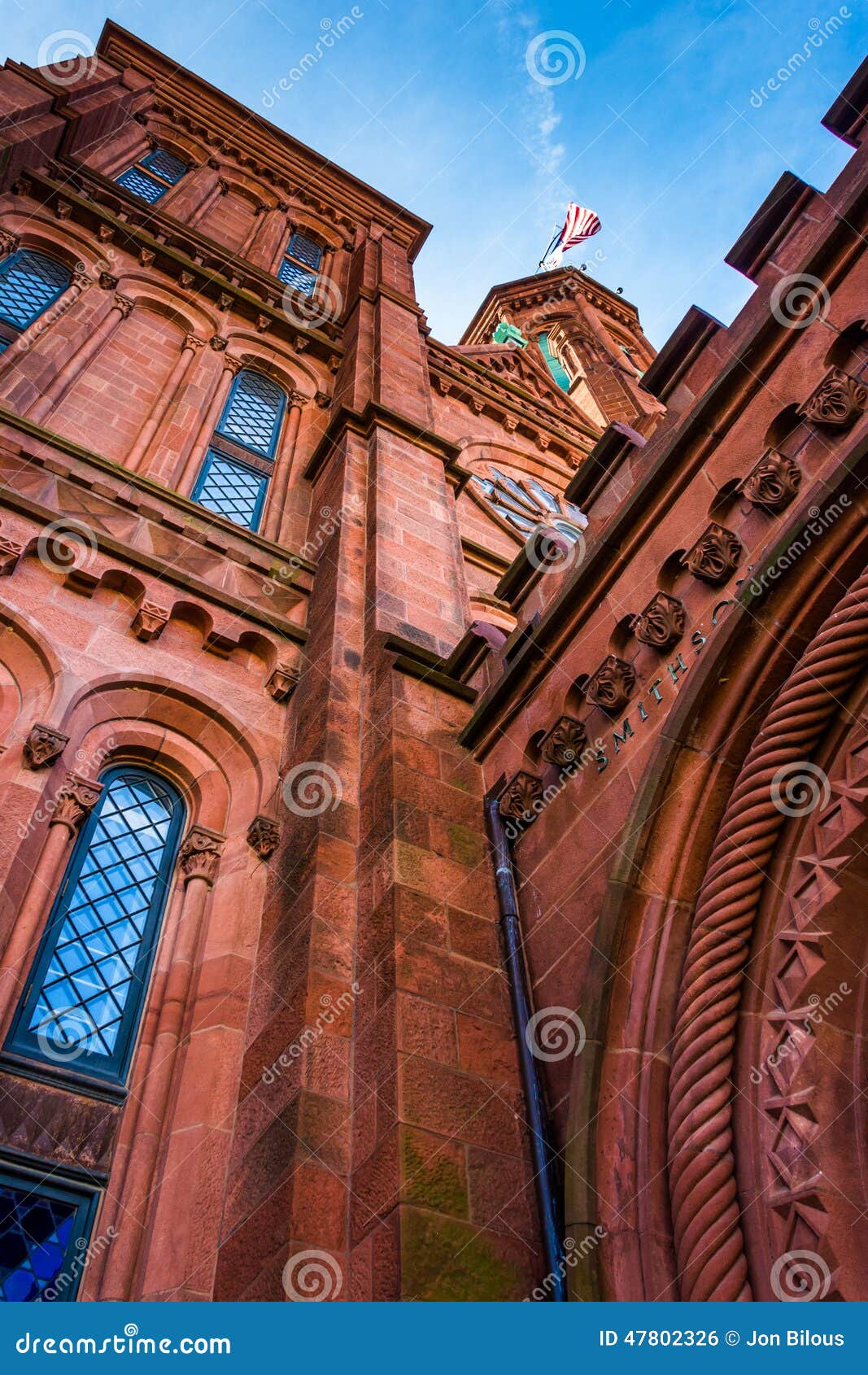 Looking Up at the Smithsonian Castle, in Washington, DC. Editorial ...