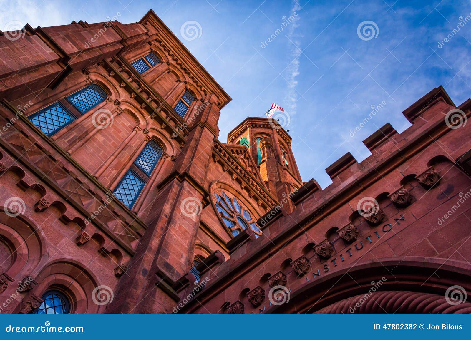 Looking Up at the Smithsonian Castle, in Washington, DC. Editorial ...
