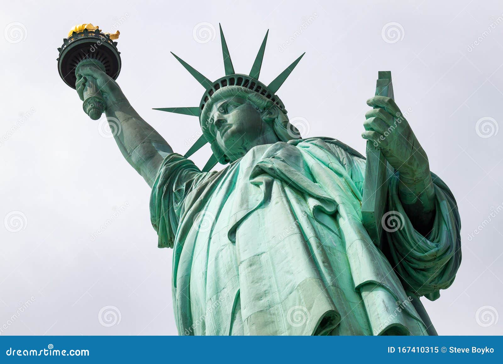 Looking Up at the Statue of Liberty in New York Stock Image - Image of ...