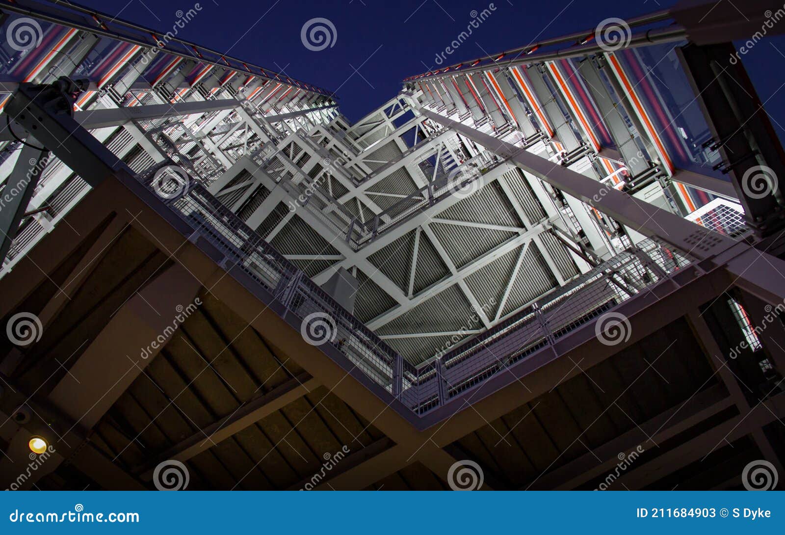 Looking Up at Tall Steel Structure Stock Image - Image of tall, steel ...