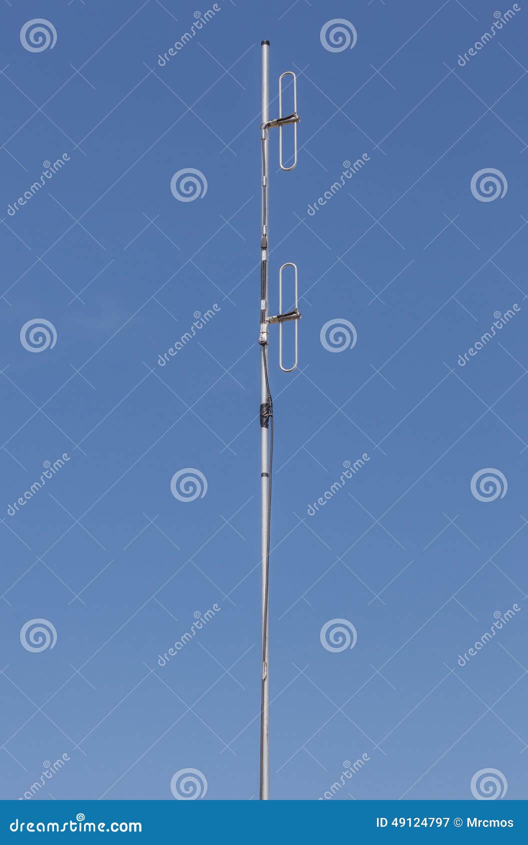 Dipole Antenna For Telecommunications With Blue Sky Background. Stock ...