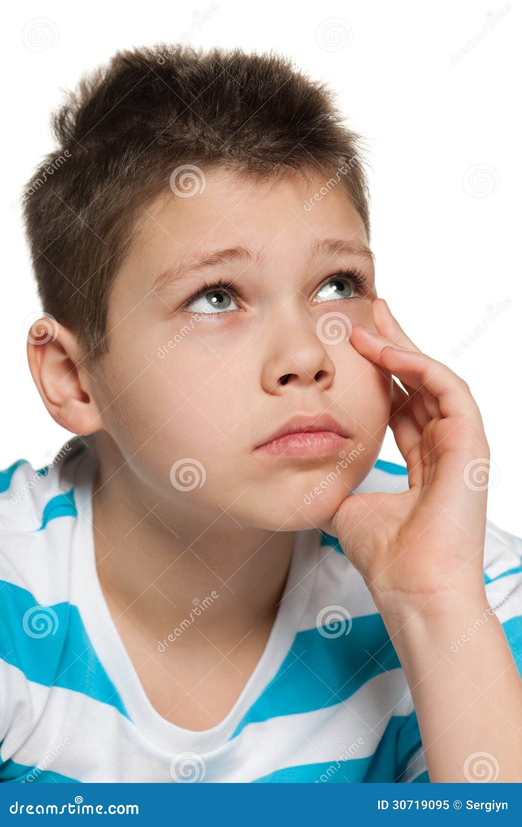 Looking up thoughtful boy stock image. Image of children - 30719095