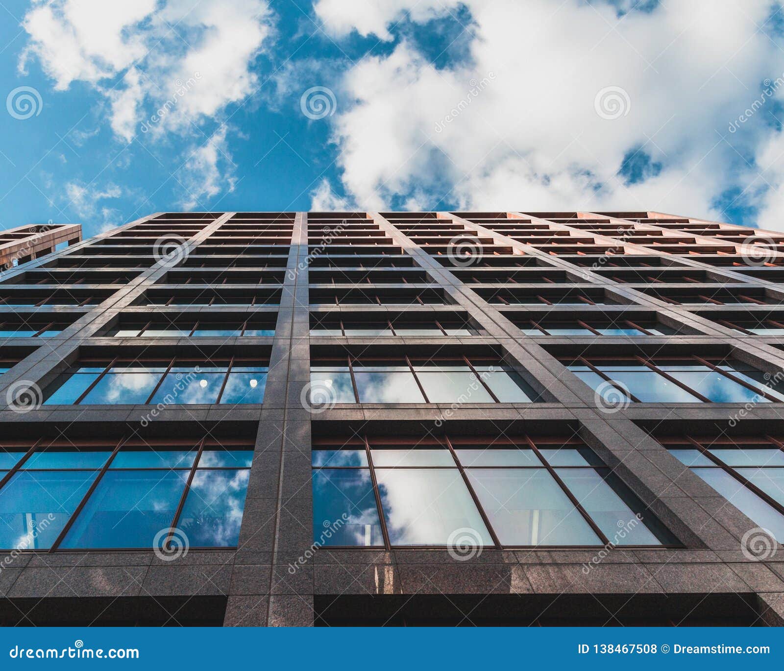 Looking Up To the Sky and Reflections in Windows Stock Photo - Image of ...