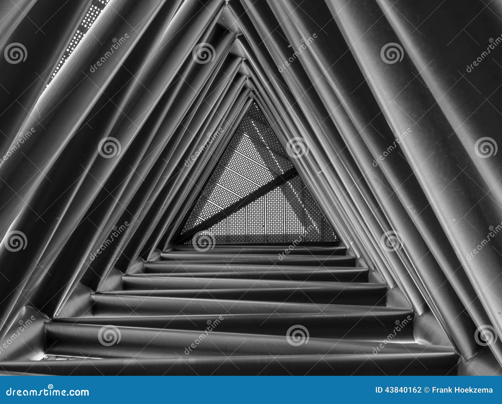 Looking Up through Triangle Structure Stock Photo - Image of high, wall ...