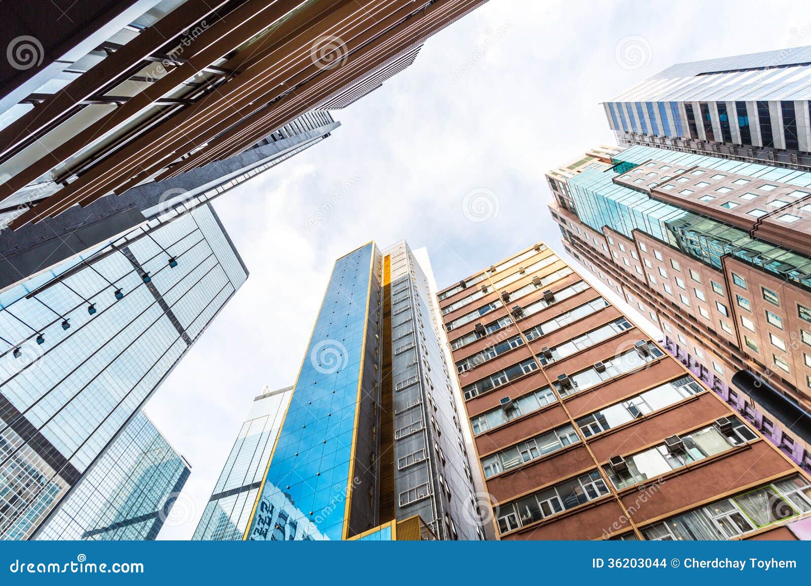 Looking Up View Skyscrapers Stock Photo - Image of buildings, famous ...