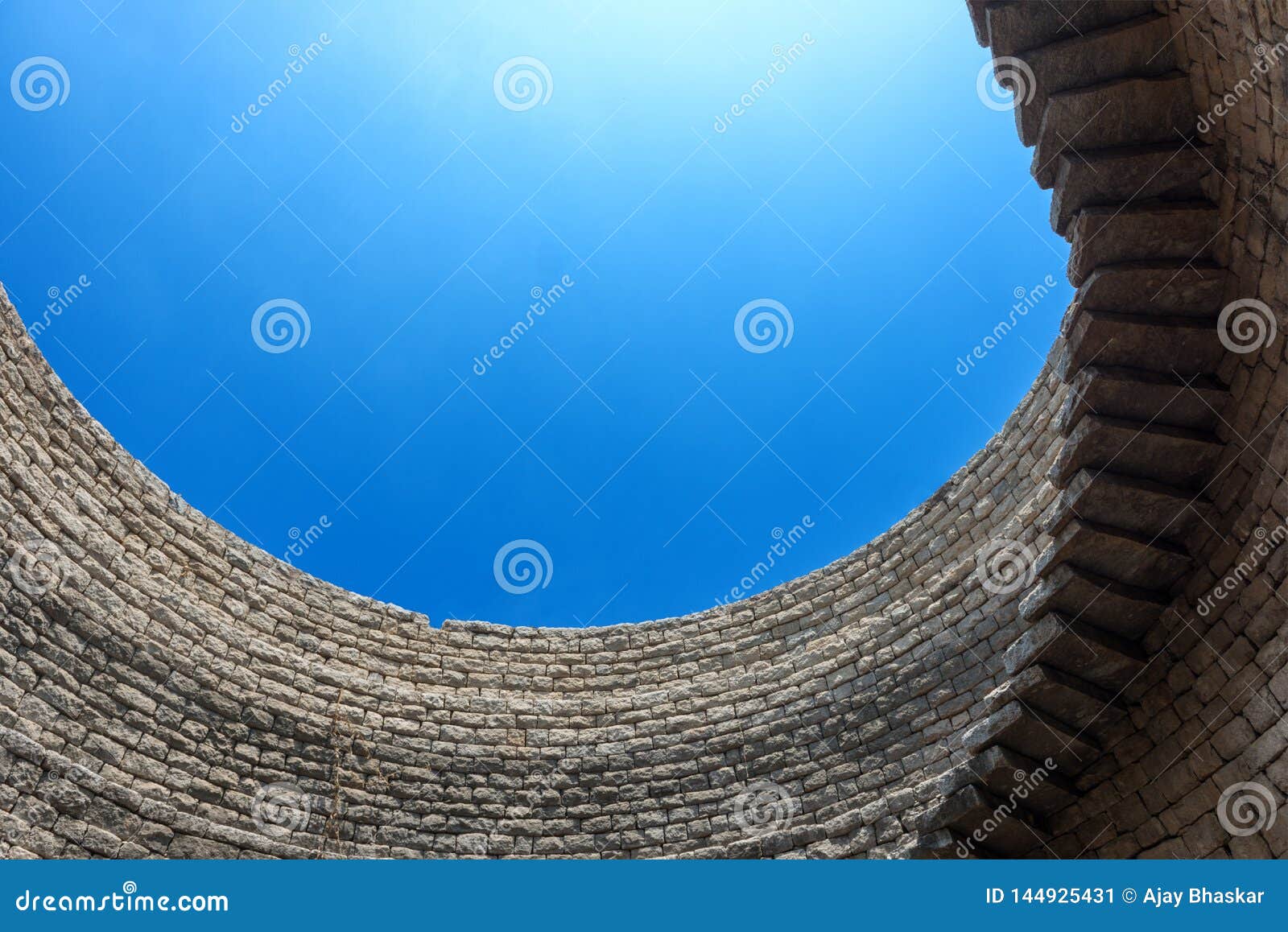 Looking up from a well stock image. Image of stairs - 144925431