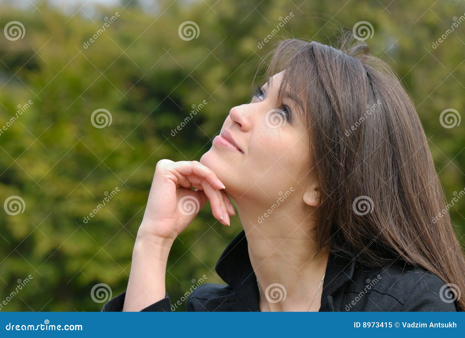 Looking upwards stock image. Image of fashion, eyes, cheerful - 8973415