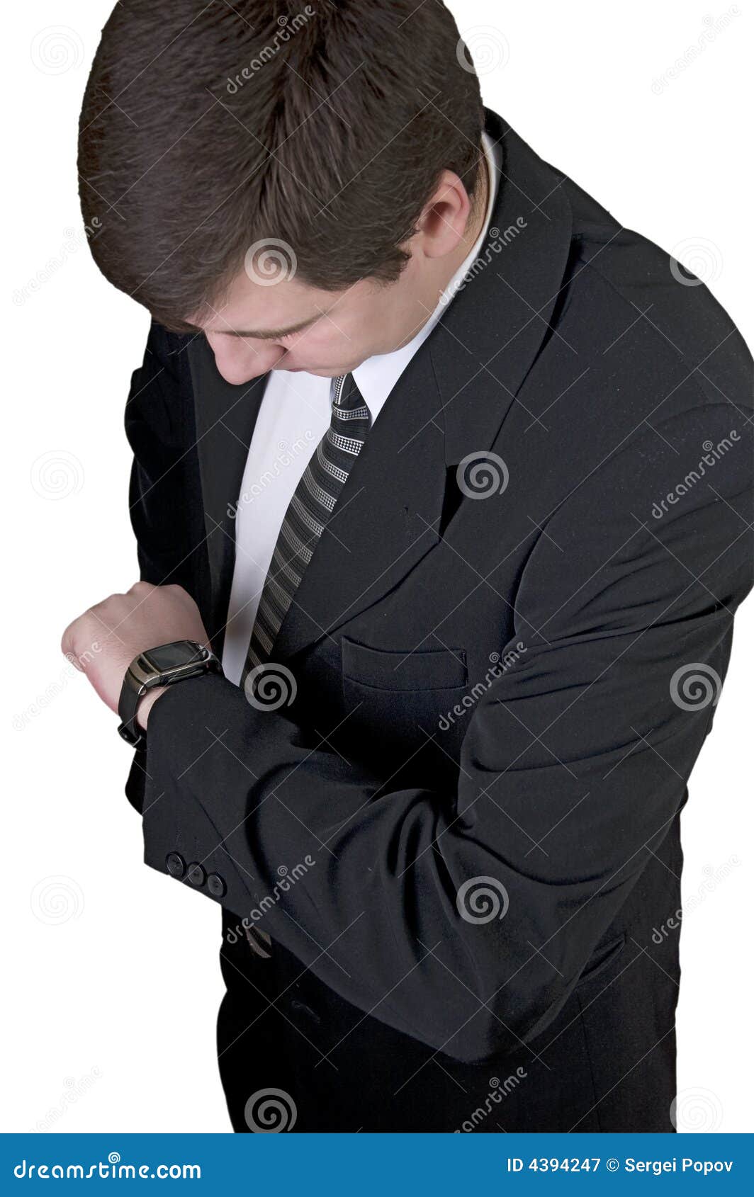 Looking at a watch stock image. Image of hair, clock, person - 4394247