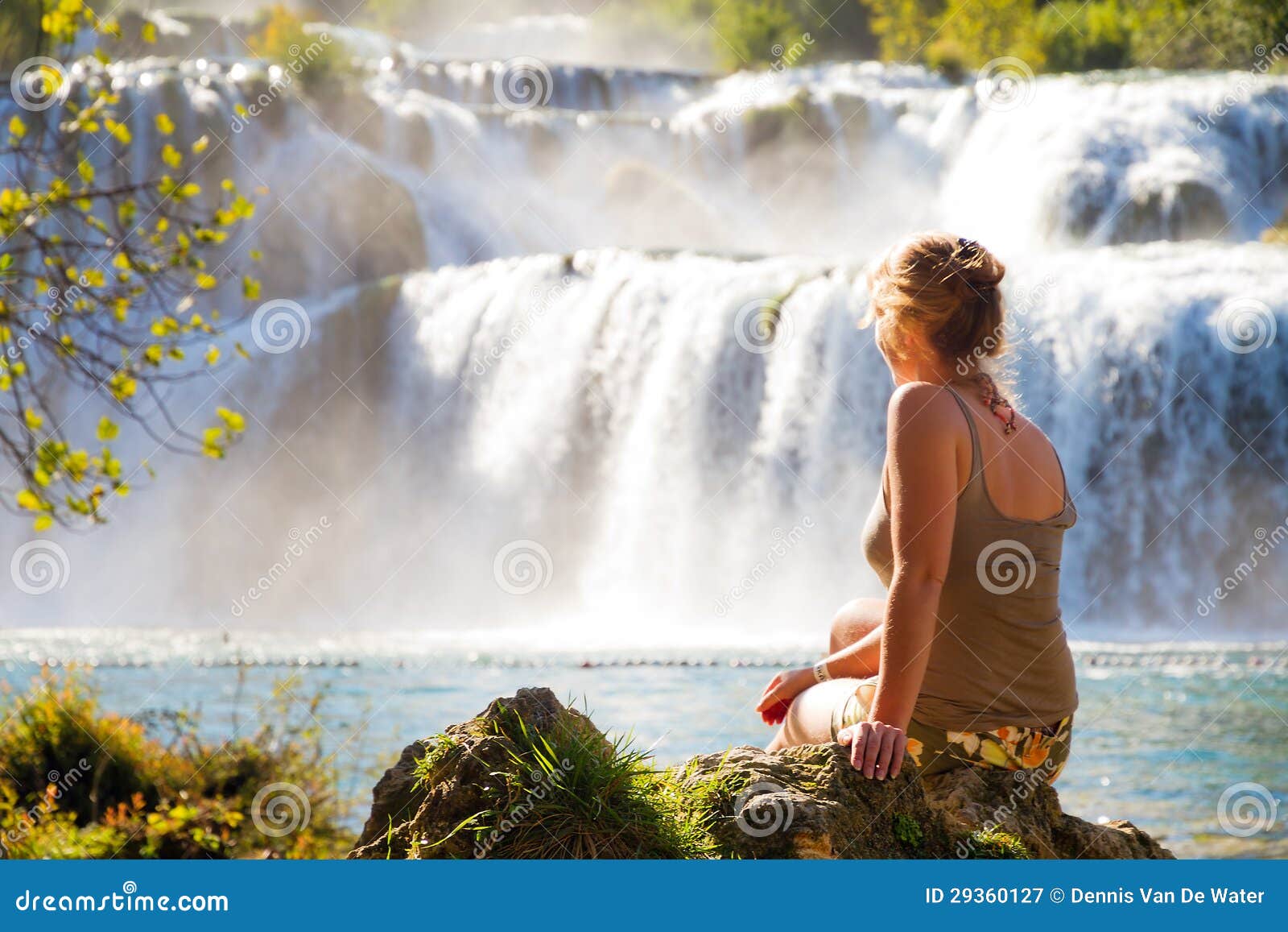 Looking at the waterfalls stock image. Image of looking - 29360127