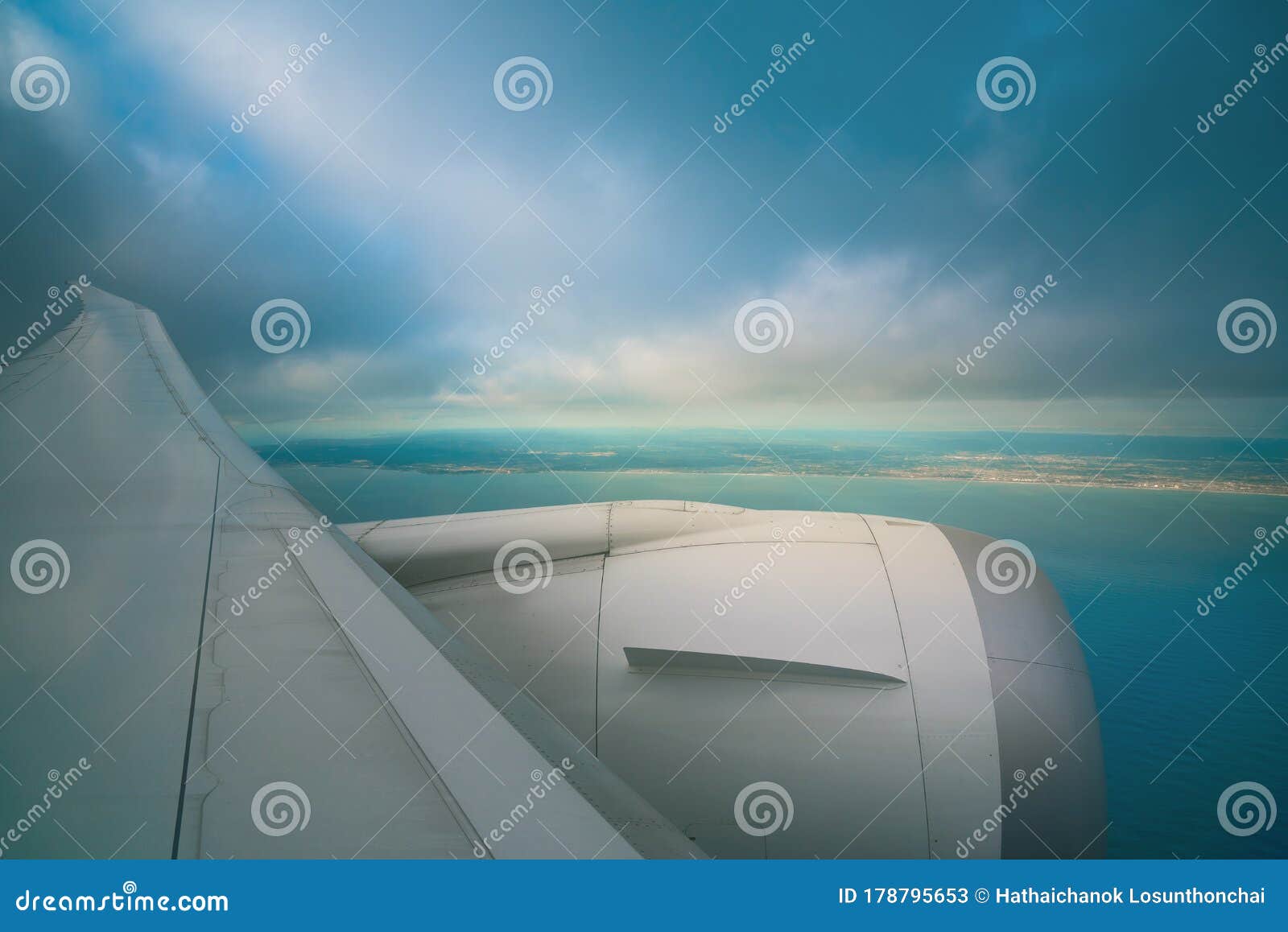 Looking through Window Aircraft during Flight in Wing with an Island ...