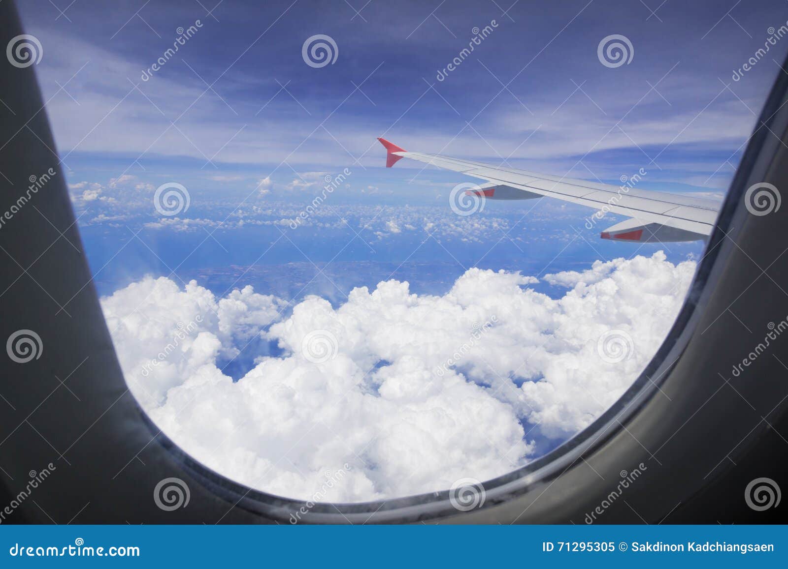 Looking through Window Aircraft during Flight Stock Image - Image of ...