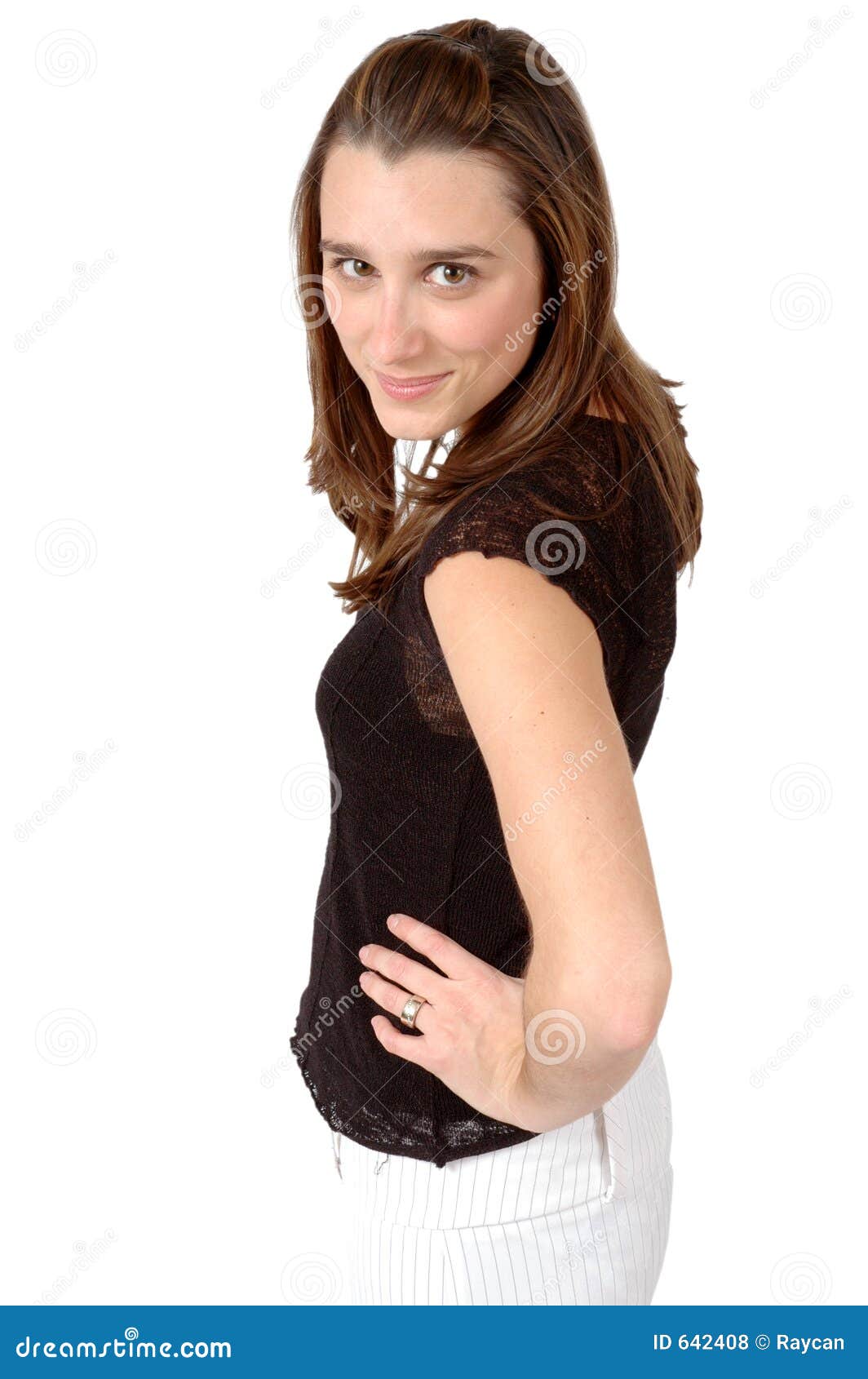 Looking at you stock photo. Image of happy, convinced, girl - 642408