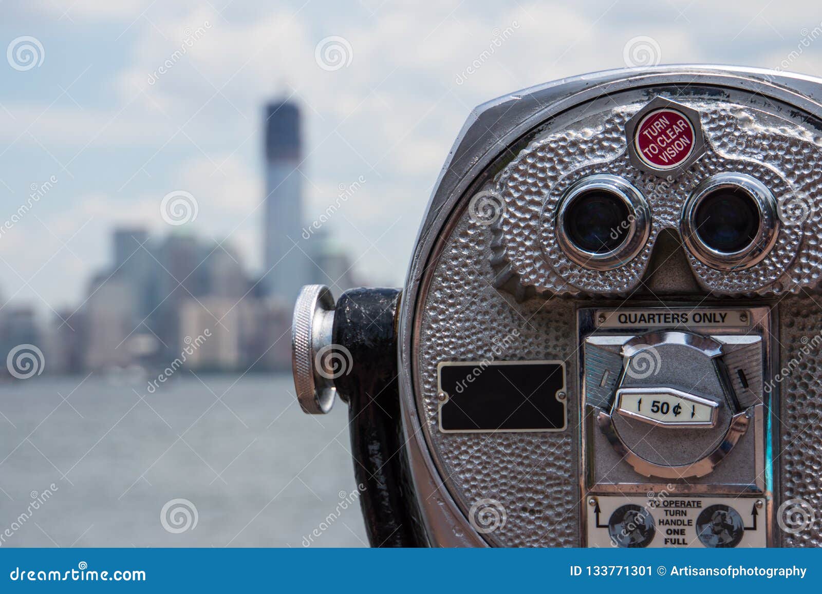 Lookout binocular closeup stock image. Image of water - 133771301