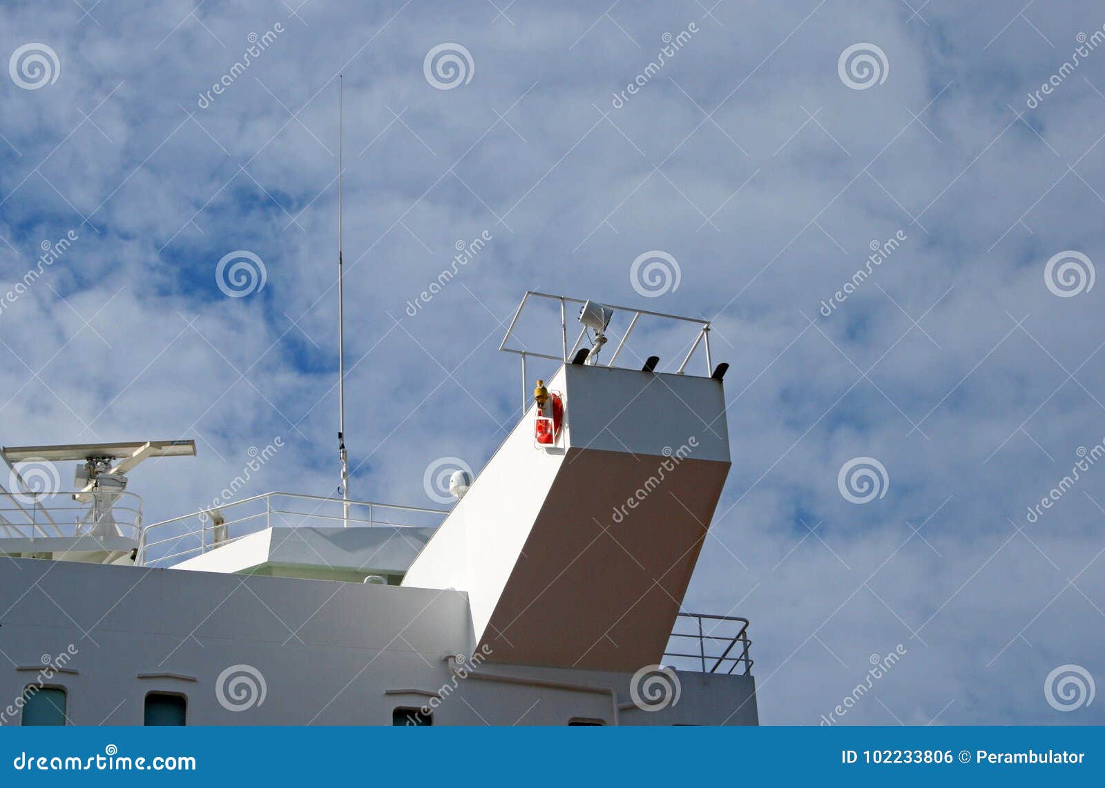 LOOKOUT POST on LARGE SEAFARING SHIP Stock Photo - Image of naval, ship ...