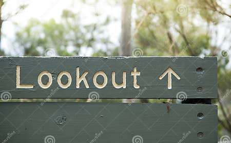 Lookout Sign stock image. Image of signage, lookout, sign - 19137193